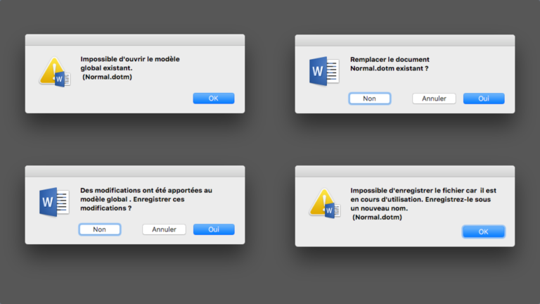 Corriger le bug du fichier Normal.dotm sur Word 2016 - ESJI